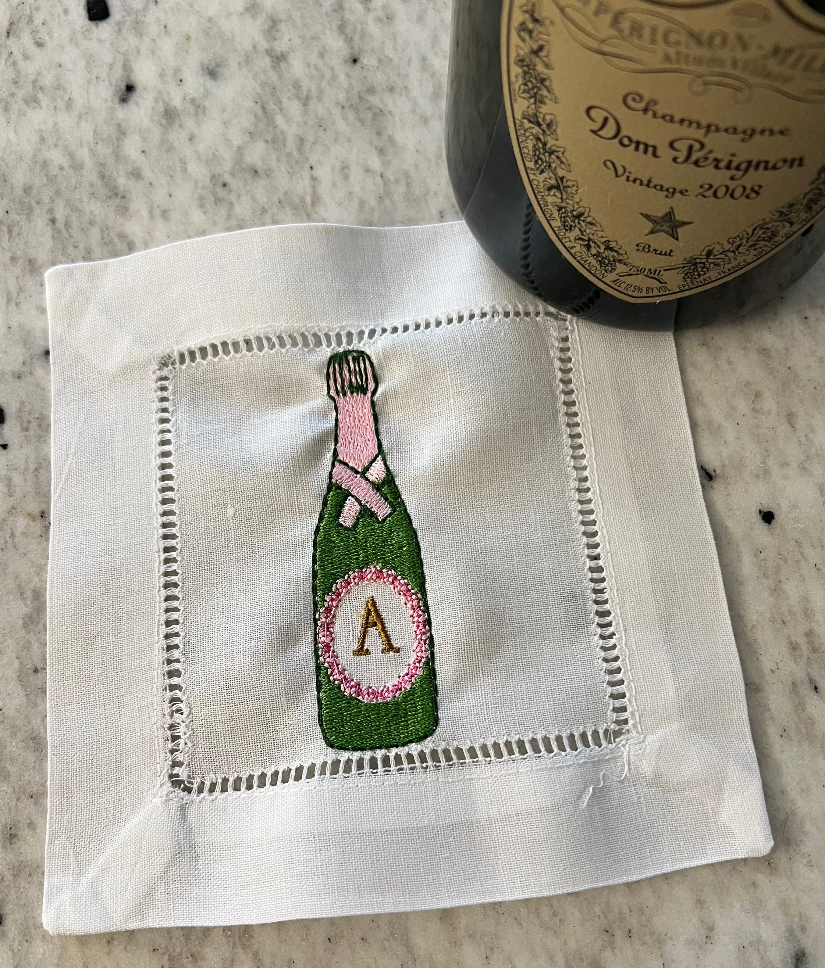 Champagne Bottle Cocktail Napkin – The Southern Napkin